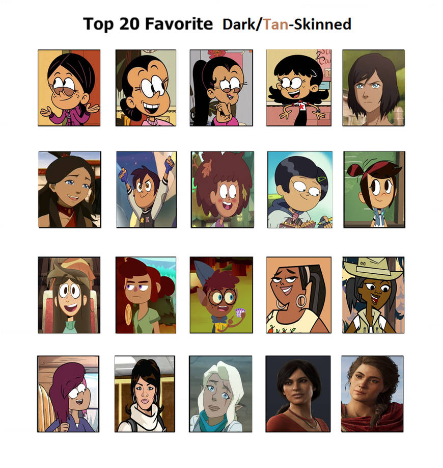 20 Favorite Dark Tan Skinned Female Characters By Matthiamore On Deviantart