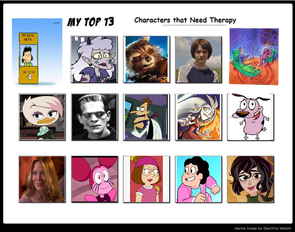 Top 10 Characters That Need Therapy By SithVampireMaster27 On DeviantArt top-10-characters-that-need-therapy-by-sithvampiremaster27-on-deviantart