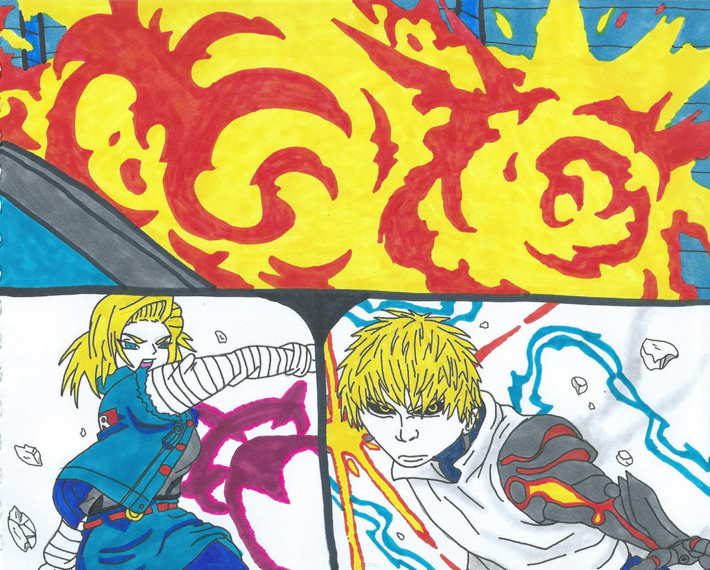 Genos Vs Android 18 by Bluexorcist93 on DeviantArt Genos Vs Android 18 by Bluexorcist93 on DeviantArt
