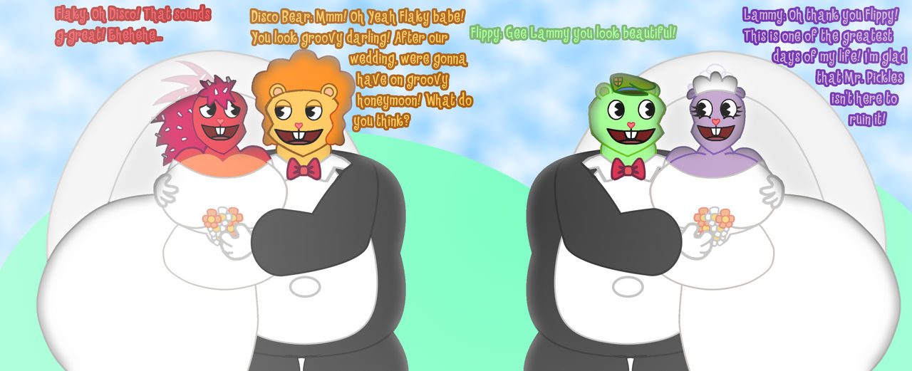Anthro Flaky X Db And Flippy X Lammy Wedding By Madmanhtf On Deviantart