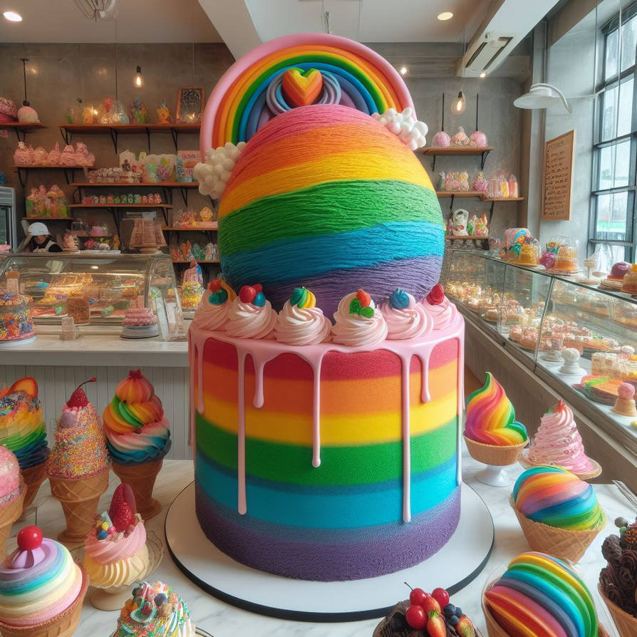Rainbow Ice Cream Cake 2 Ai Drawing By Monsterjui On Deviantart
