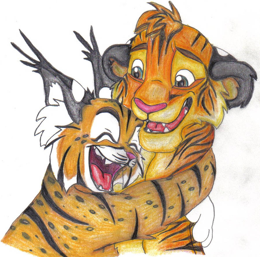 Tiggie and Sketchkat cuddle3 by SketchKat on DeviantArt