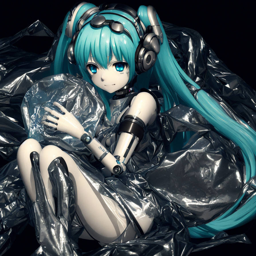 Hatsune Miku Robot Admiring Plastic By Mikuplastics On Deviantart