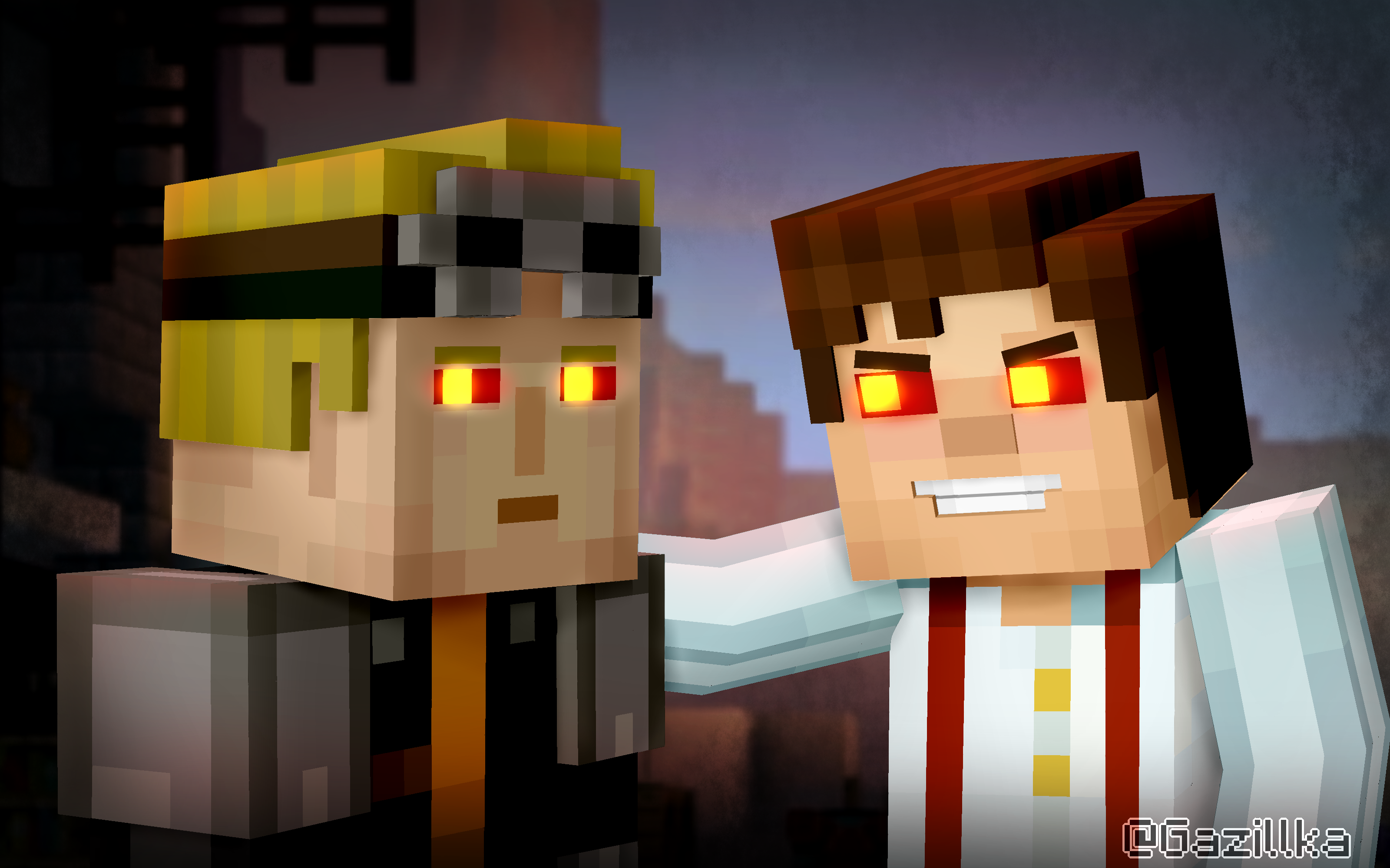 Minecraft Story Mode Evil Lukas And The Admin By Gazillka On Deviantart
