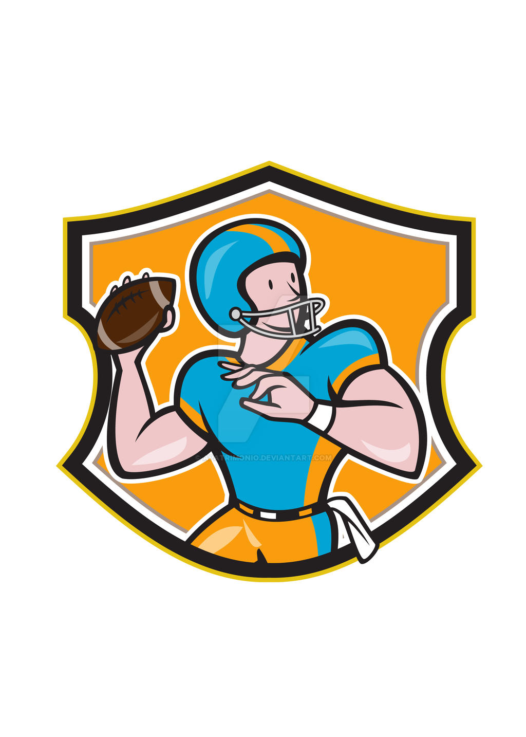 American Football Quarterback Throw Shield Cartoon by apatrimonio on ... American Football Quarterback Throw Shield Cartoon by apatrimonio on ...