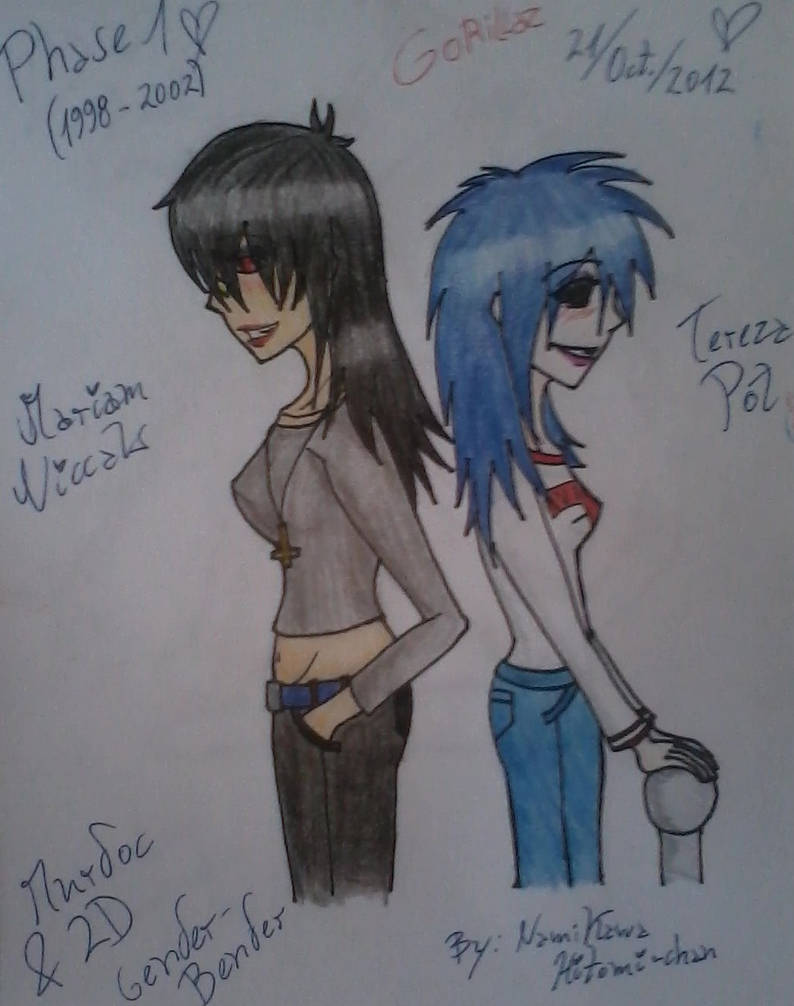 Murdoc x 2D - GenderBender by Hitomi-chan666 on DeviantArt Murdoc x 2D - GenderBender by Hitomi-chan666 on DeviantArt