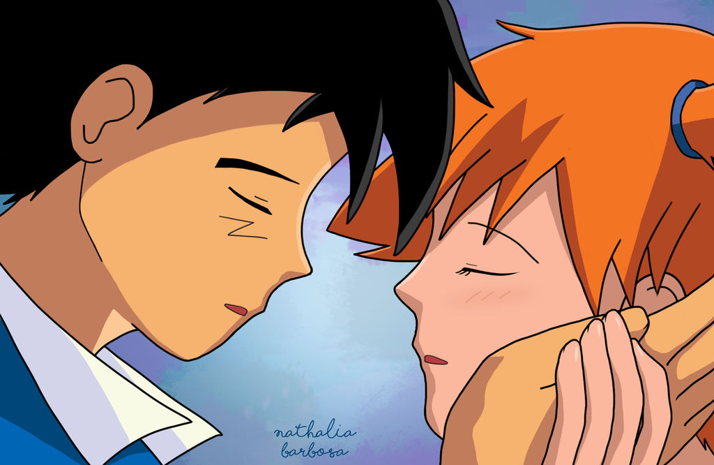 Pokeshipping Almost Kiss Ash And Misty By Natybarbosa On Deviantart