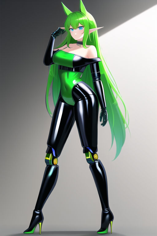 Long Green Hair Blue Eyes Wearing Off Shoulder L By Varm209 On Deviantart