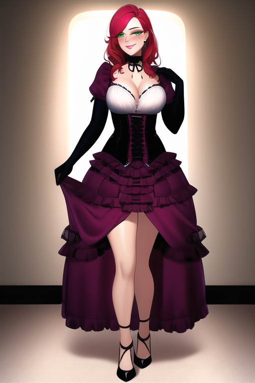 Sexy Red Haired Hooker Wearing A Sexy Goth Frill By Varm209 On Deviantart