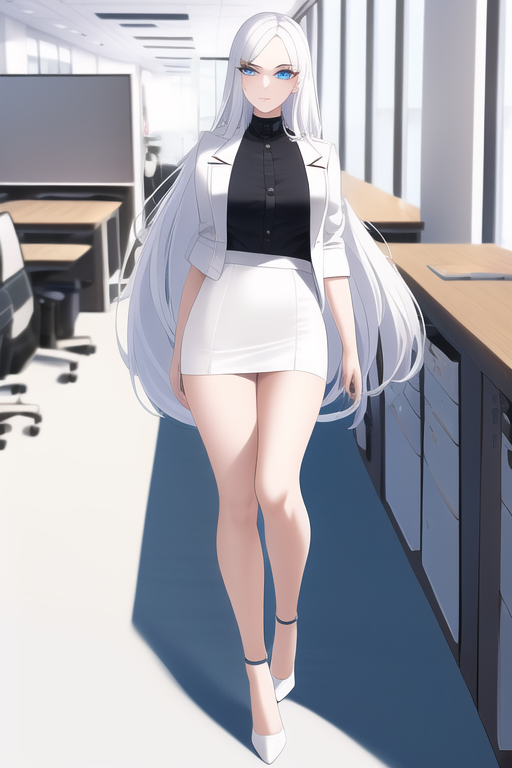 Long White Hair Blue Eyes White Jacket Black B By Varm209 On Deviantart