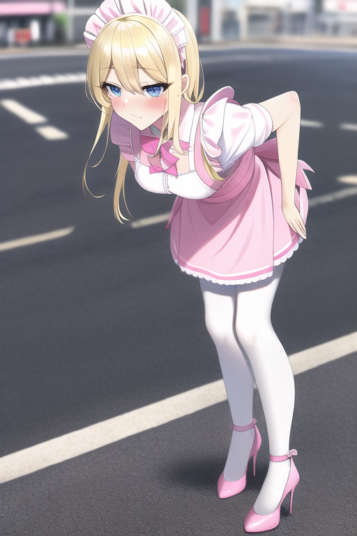 Blonde Hair Blue Eyes Pink Maid Outfit Pink Mai By Varm209 On Deviantart