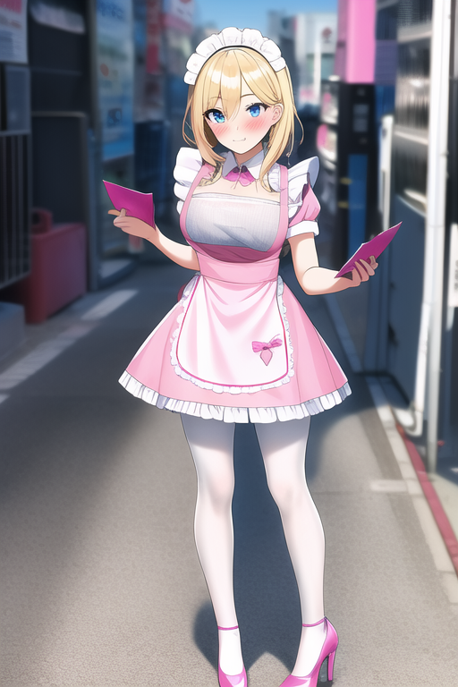 Blonde Hair Blue Eyes Pink Maid Outfit Pink Mai By Varm209 On Deviantart