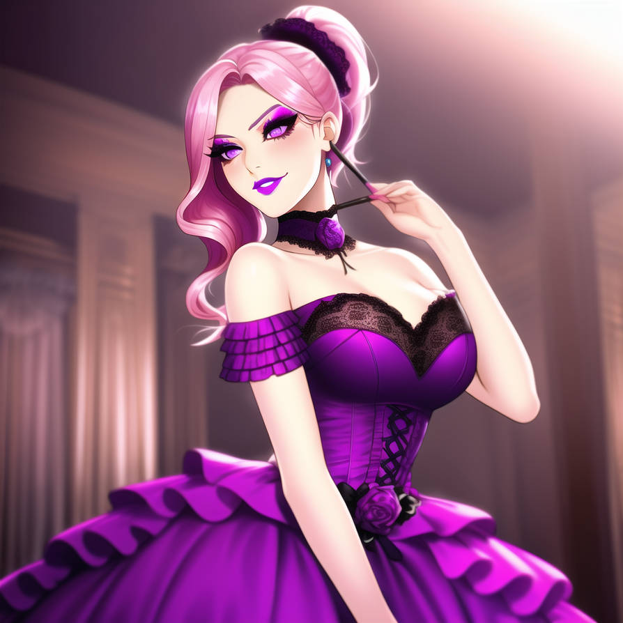 Long Pink Hair Purple Eyes Eyelashes Mascara K By Varm209 On Deviantart