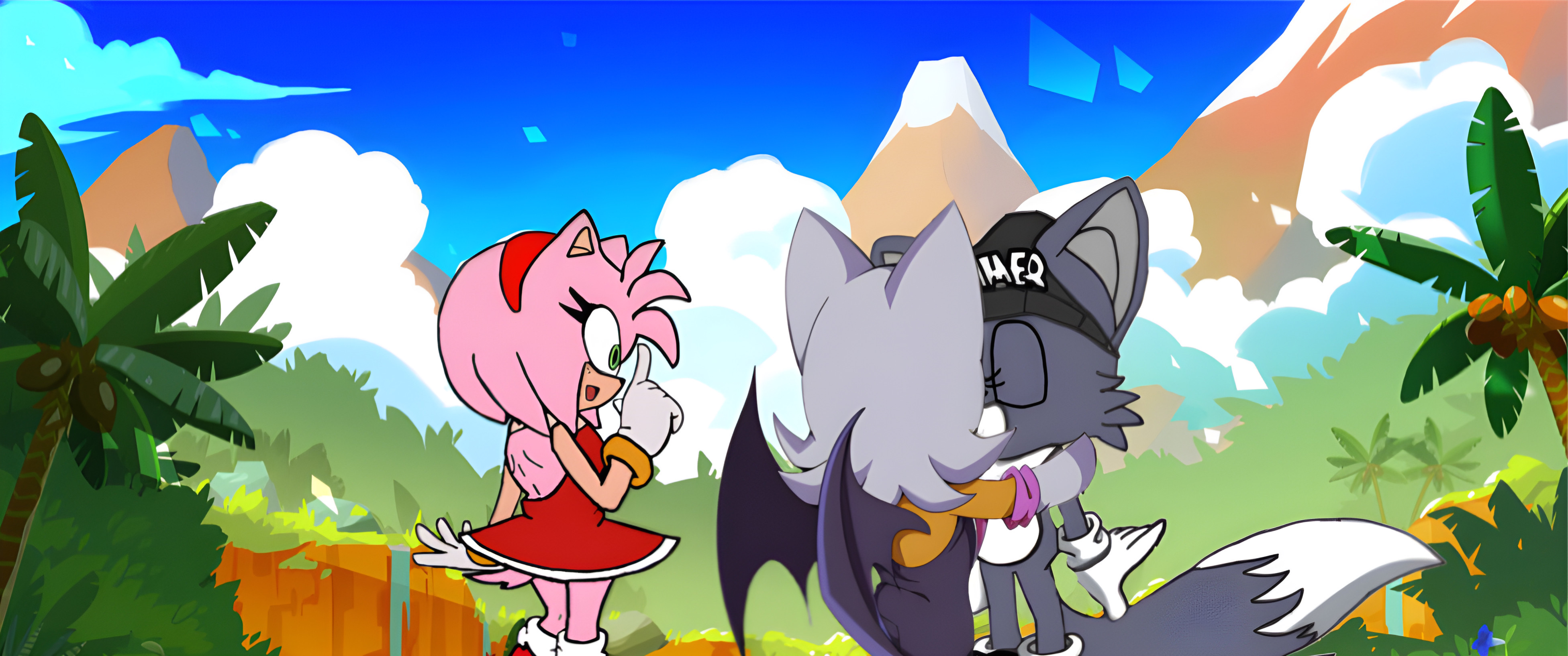 Amy Rose Rouge The Bat Kiss Jake The Wolf By Jakewolf714 On Deviantart