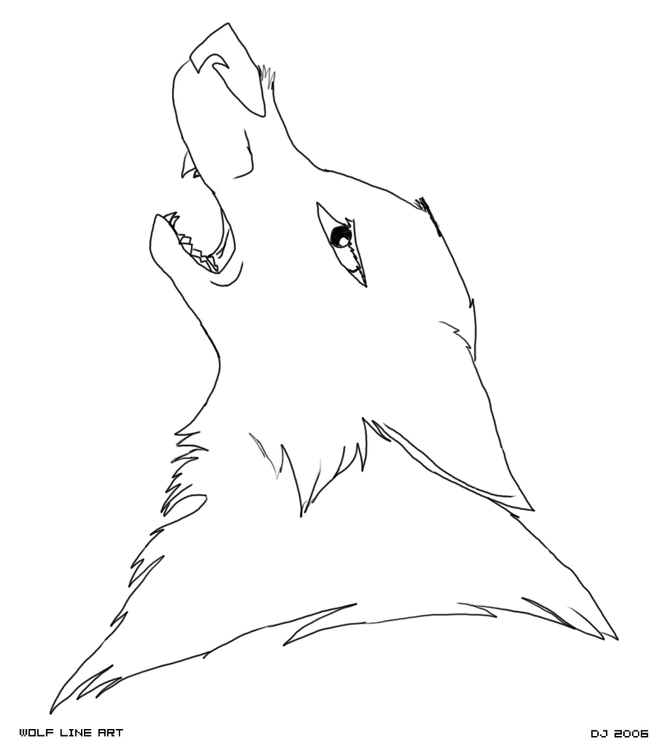 Howling Wolf Line Art by tiogawhitewolf on DeviantArt