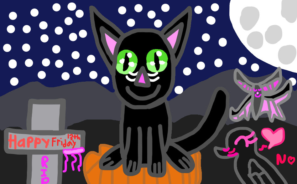 Black Cat On Friday The 13th By Rainbowreaderdrawzyt On Deviantart