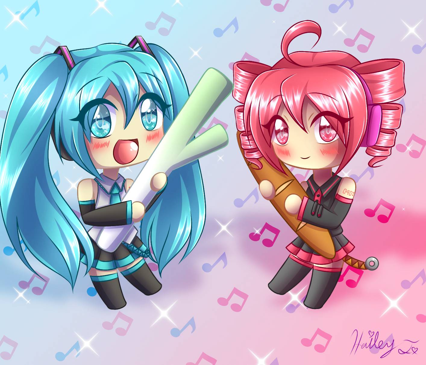 Fanart 1 Hatsune Miku And Kasane Teto By Mikataneko42024 On Deviantart