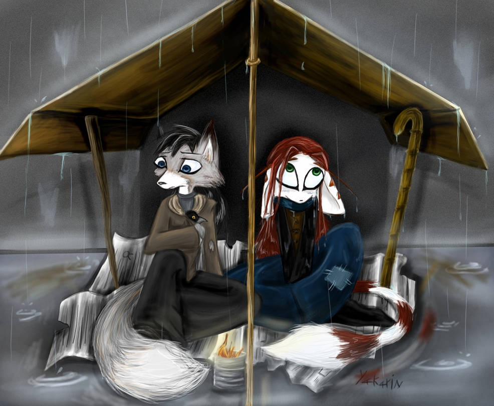 Contemplate under the rain by Yakarin on DeviantArt