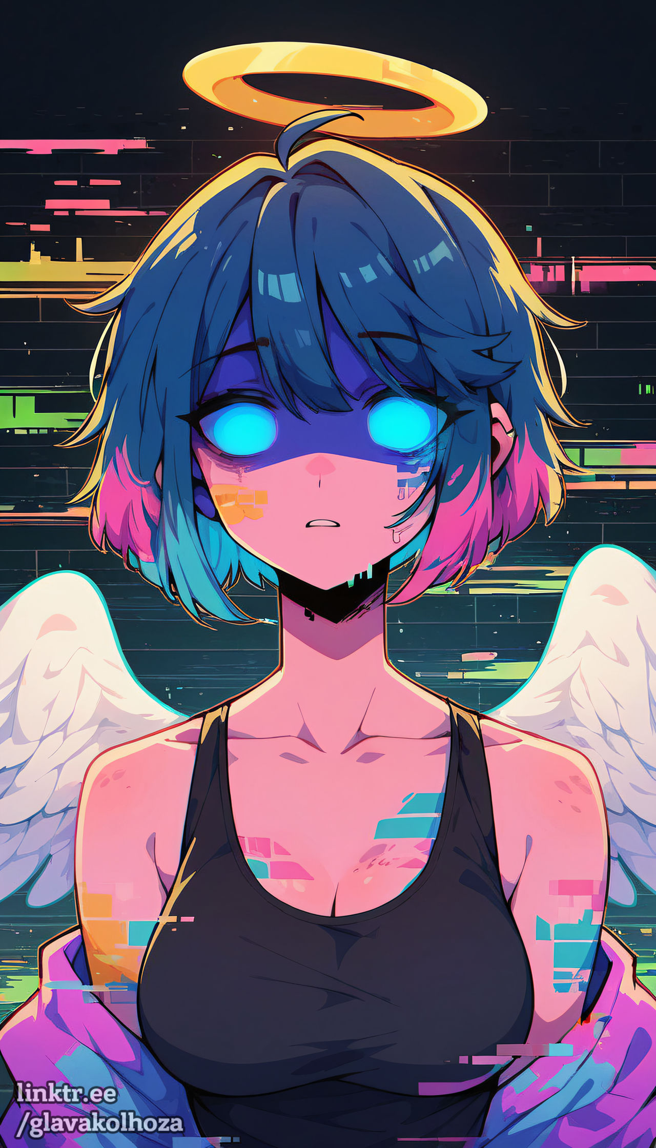 Glitchcore Angel Girl By Glavakolhoza On Deviantart
