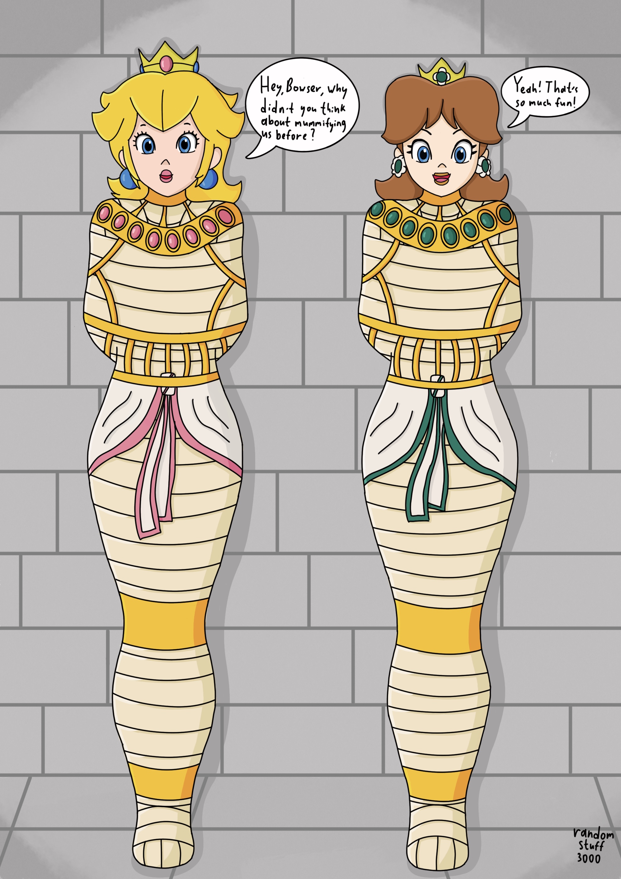 Princess Peach And Princess Daisy Mummified By Randomstuff3000 On Deviantart