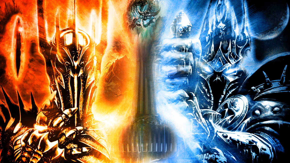 Sauron vs Lich King Wallpaper by SPAMMBOY on DeviantArt Sauron vs Lich King Wallpaper by SPAMMBOY on DeviantArt