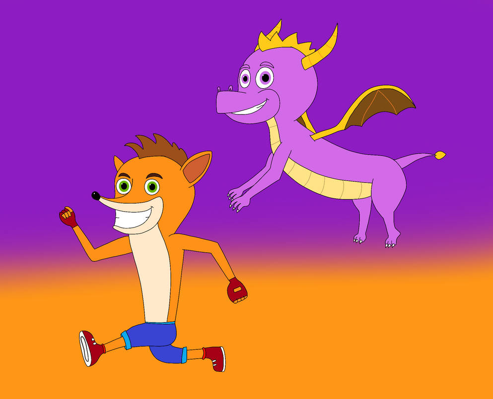 Crash running and Spyro flying by RobsonDoodle on DeviantArt Crash running and Spyro flying by RobsonDoodle on DeviantArt
