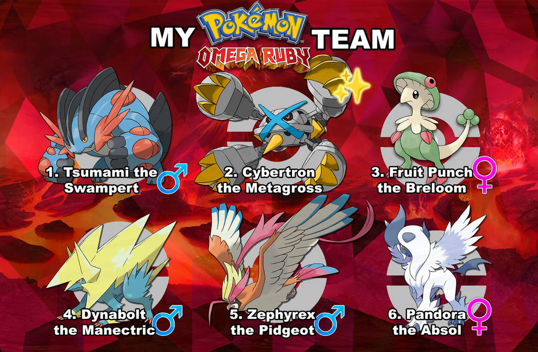 My Pokemon Omega Ruby Team By Wildcat1999 On Deviantart