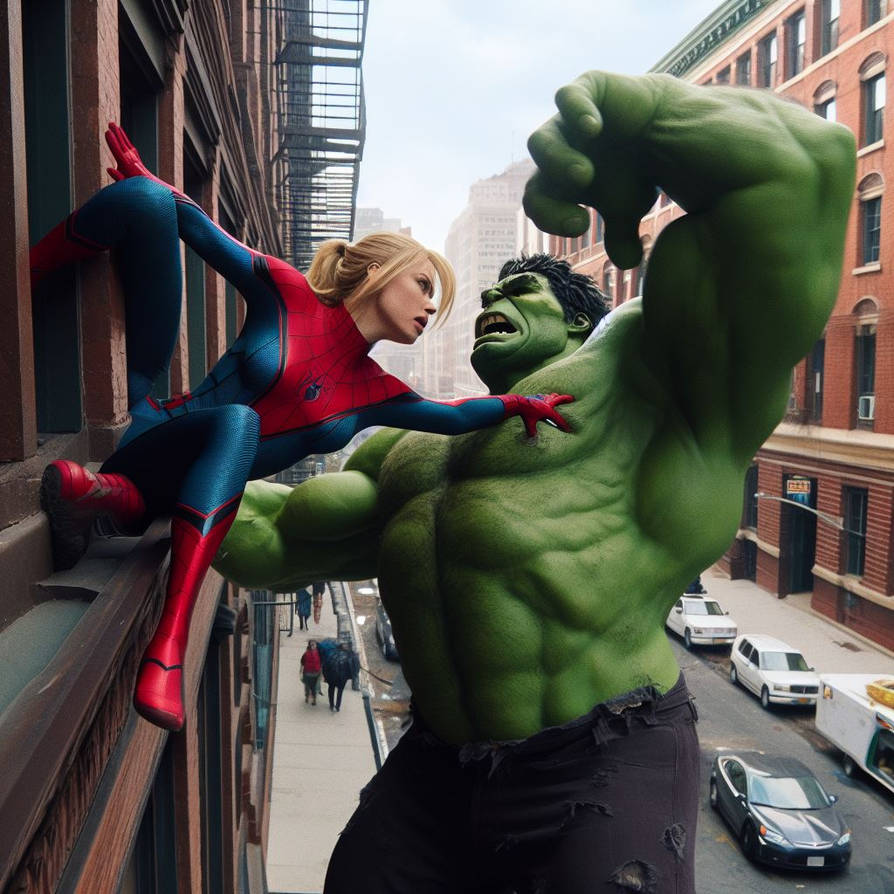 Gwen Stacy Lifts And Throws Hulk Into The Air By Wanderer326 On Deviantart