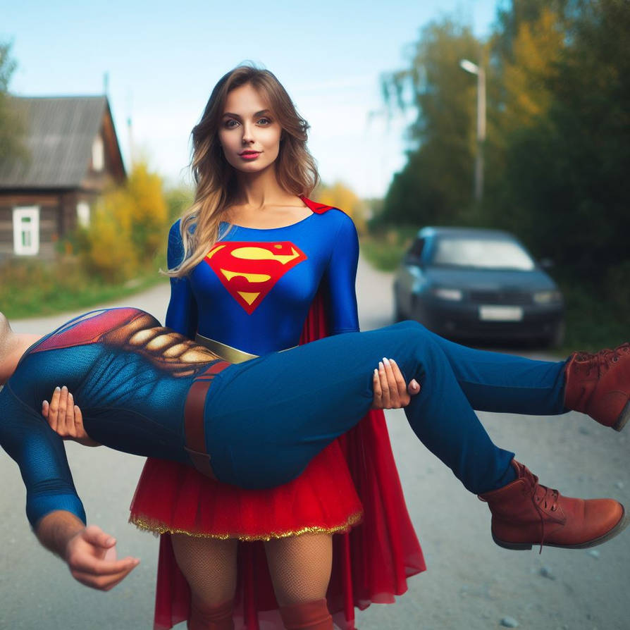 Supergirl Cradle Lift Carry Superman By Wanderer326 On Deviantart