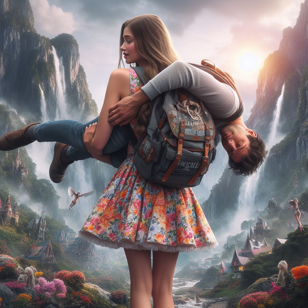 Girl Lift Carry Man In A Fantasy World By Wanderer326 On Deviantart