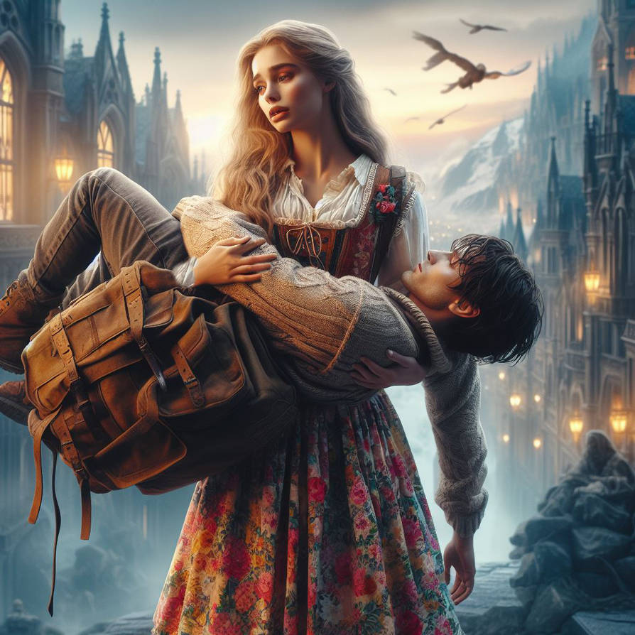 Girl Lift Carry Man In A Fantasy World By Wanderer326 On Deviantart