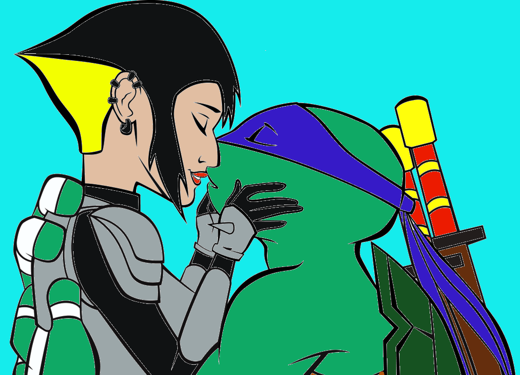 Leonardo And Karai Kiss By Wolfcute17 On Deviantart