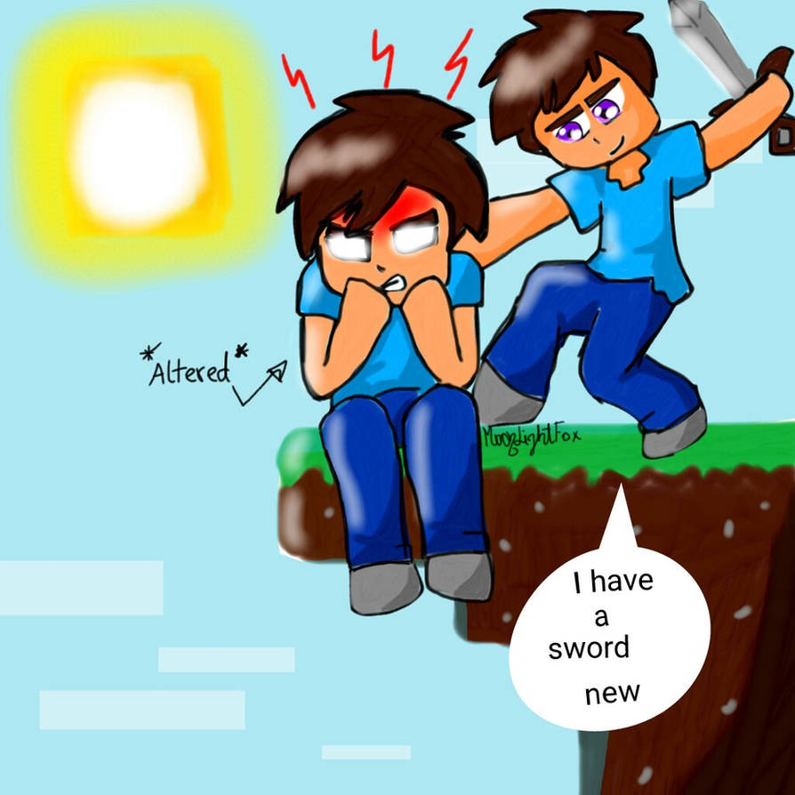 Minecraft Herobrine And Steve By Moonlightfox23 On Deviantart