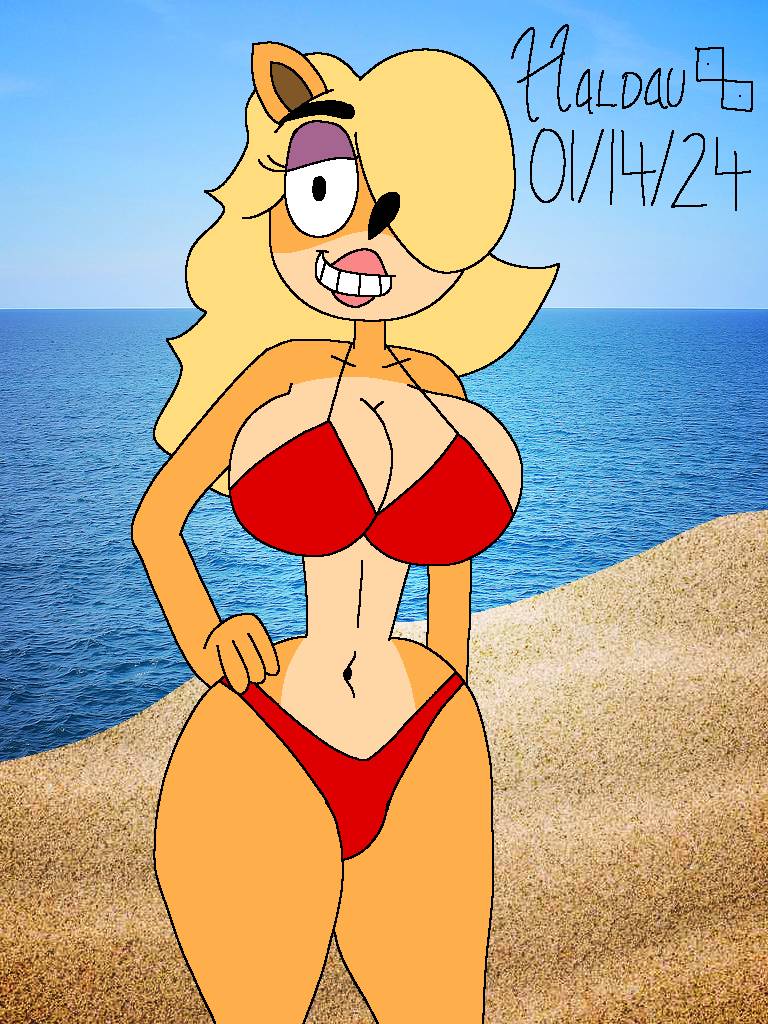 Tawna Bandicoot Red Bikini By Haldau On Deviantart