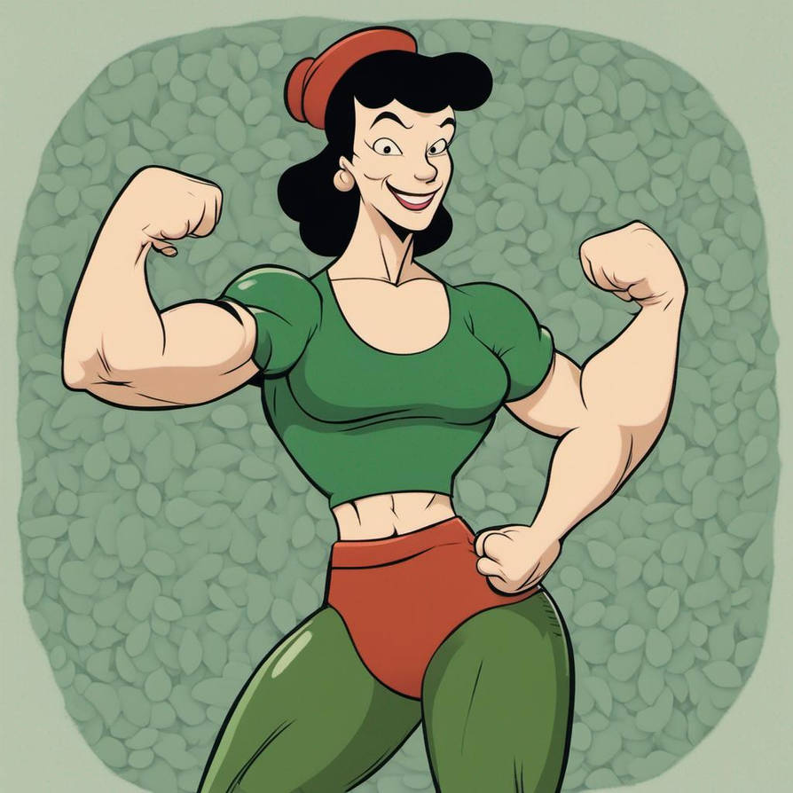 Portrait Of Muscular Olive Oyl With Spinach By Mastersandy On Deviantart