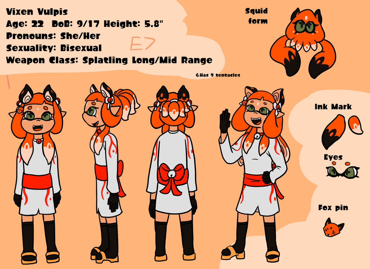 Splatoon Ocs Vixen Reference By Platinumparadax On Deviantart