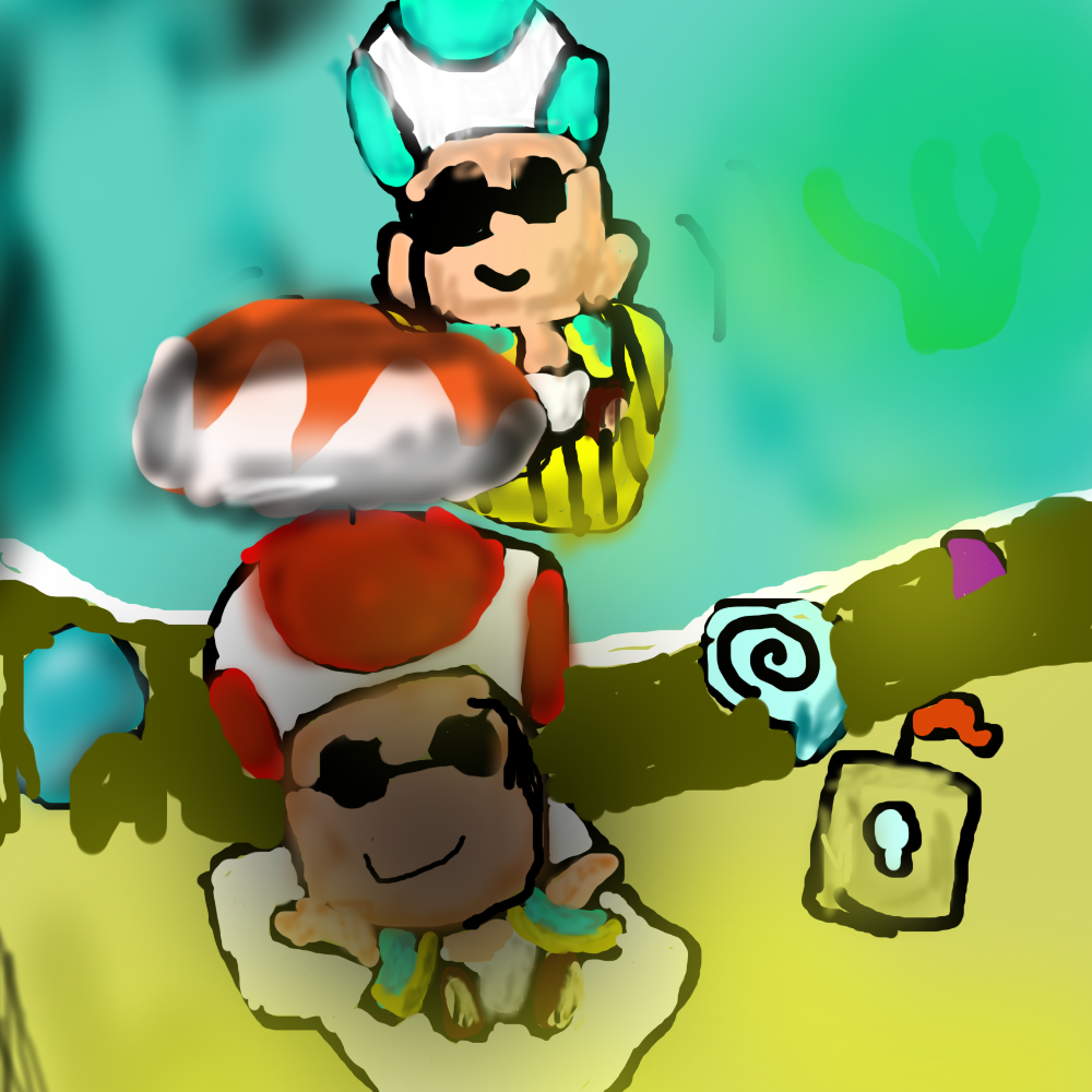 Toad And Blue Toad At The Beach By Nitedo78 On Deviantart