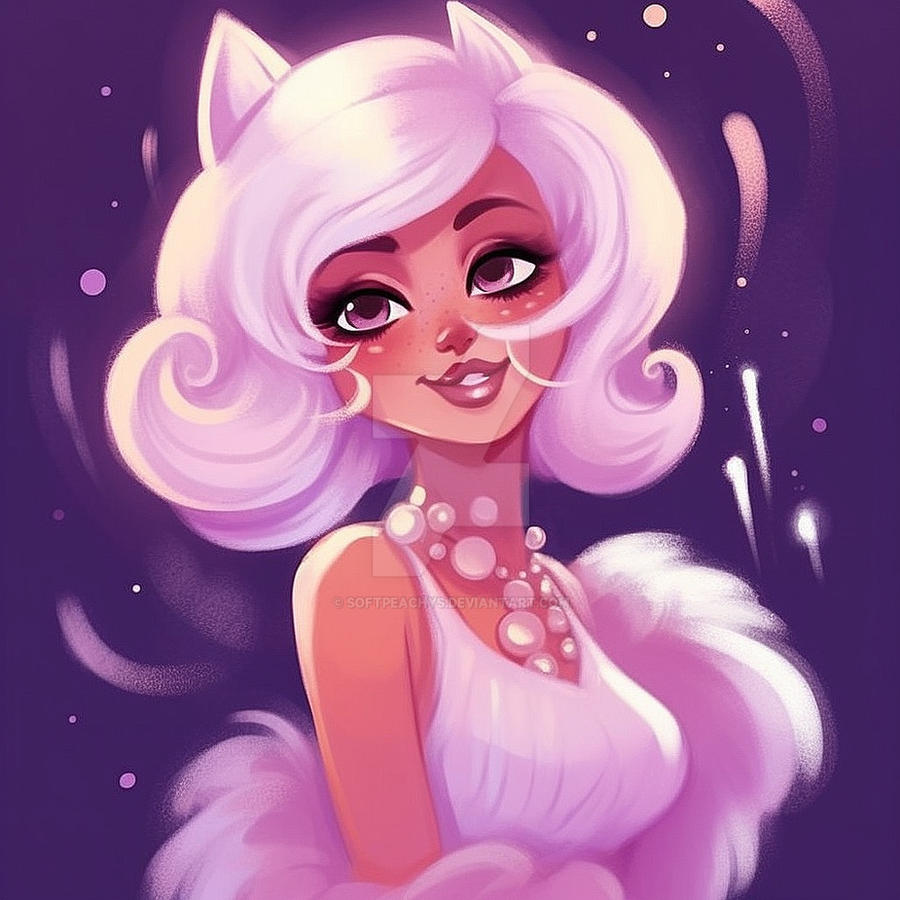 Purple Cat Character By Softpeachys On Deviantart