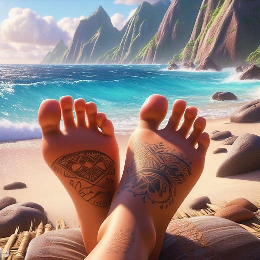 Moana Relaxing Her Feet By Cozybigman33 On Deviantart