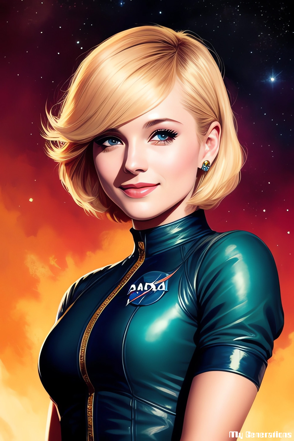 Ai Blonde Space Pin Up 09 By 3d Strike On Deviantart