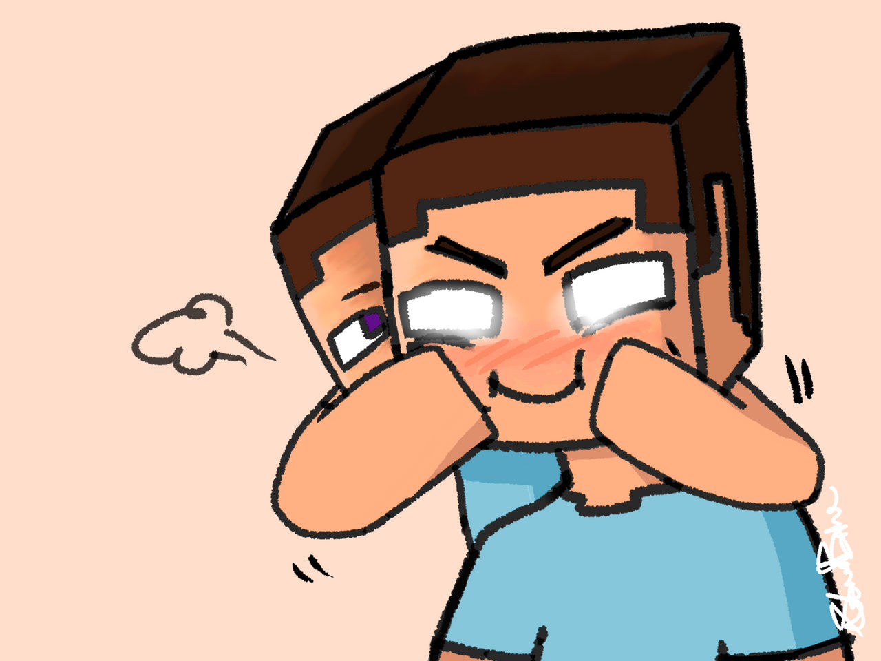 Smile Herobrine X Steve By Stevebriney On Deviantart