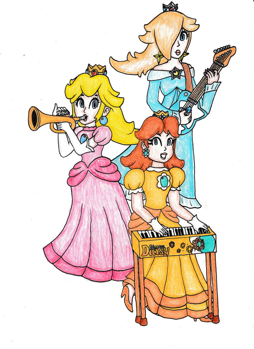 Peach Daisy And Rosalina Paulines Back Up Band By Bbq Turtle On Deviantart