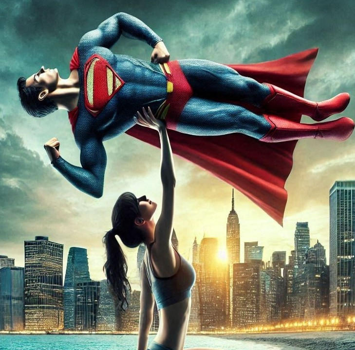 Girl Lifts Superman Overhead With One Hand By Girlbasing On Deviantart