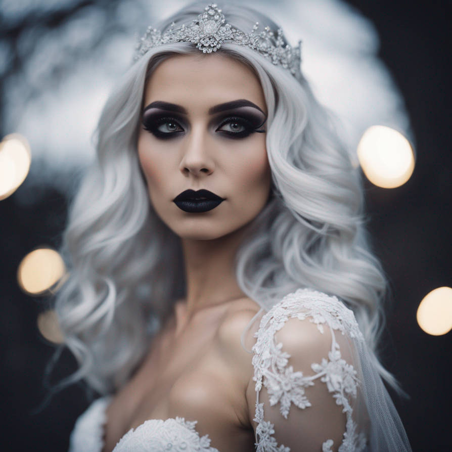 Silver Haired Goth Bride By Darththeo On Deviantart