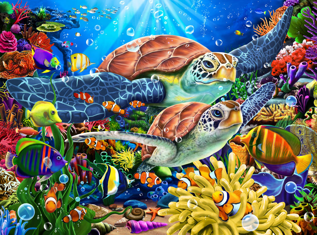 Turtles Ocean Paradise By Inspiringwonders On Deviantart