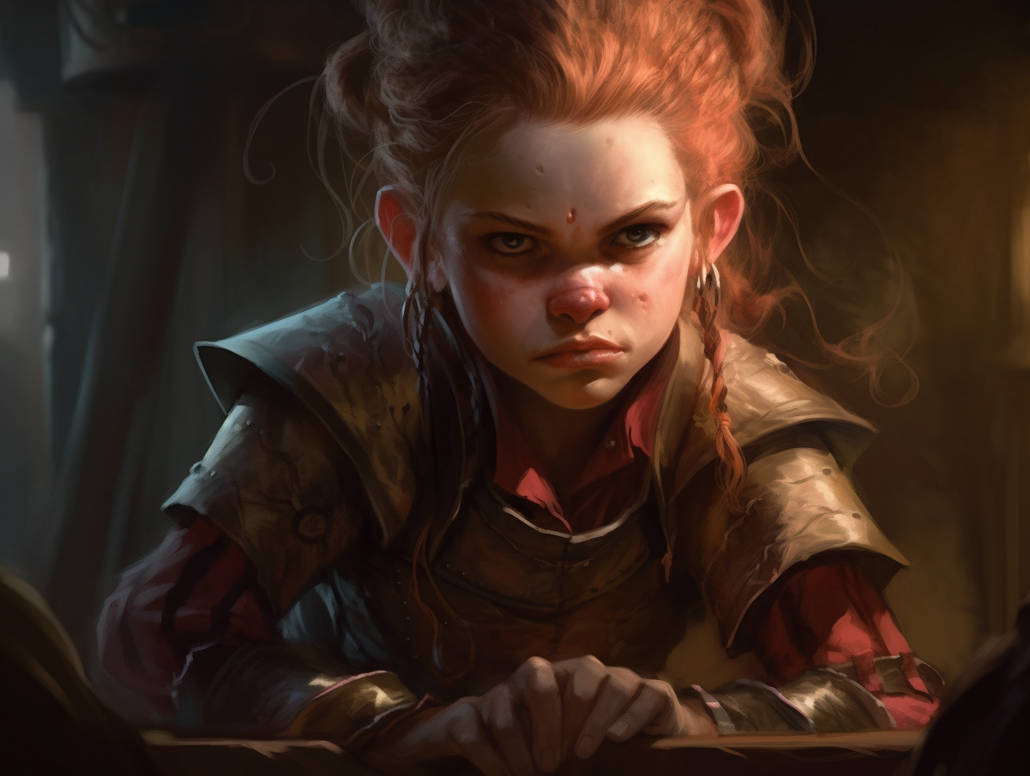 A Female Halfling Fighter By Dndheadshots On Deviantart