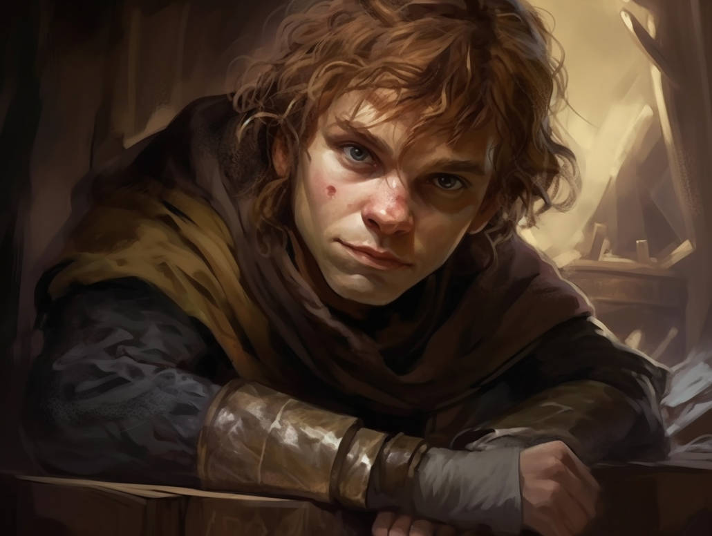 A Male Halfling By Dndheadshots On Deviantart