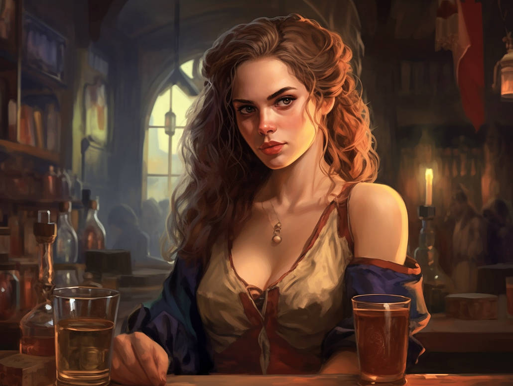 A Waitress At Work In The Tavern By Dndheadshots On Deviantart