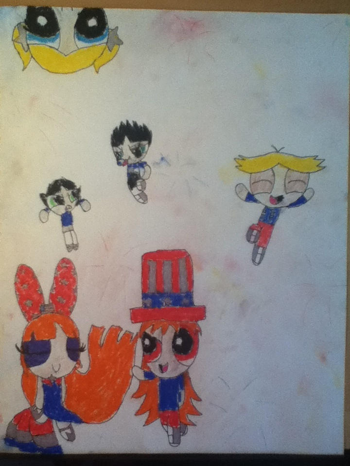 Ppg And Rrb At Independence Day By Pinkiethepowerpuff On Deviantart
