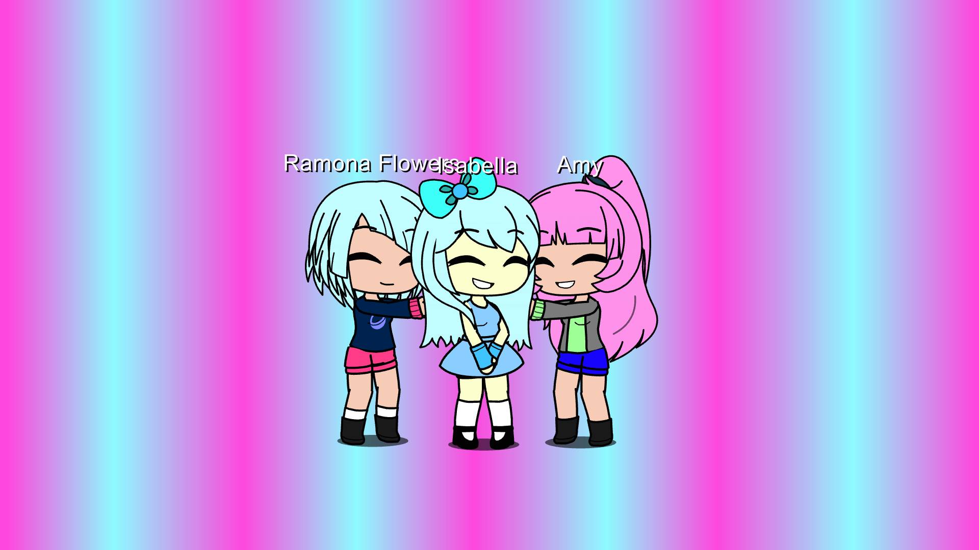 The Girl Trio Hugging Together V2 By Godzillarax20 On Deviantart